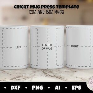 12oz and 15oz Cricut Mug Press Templates, Full Wrap Mug Press Templates ...