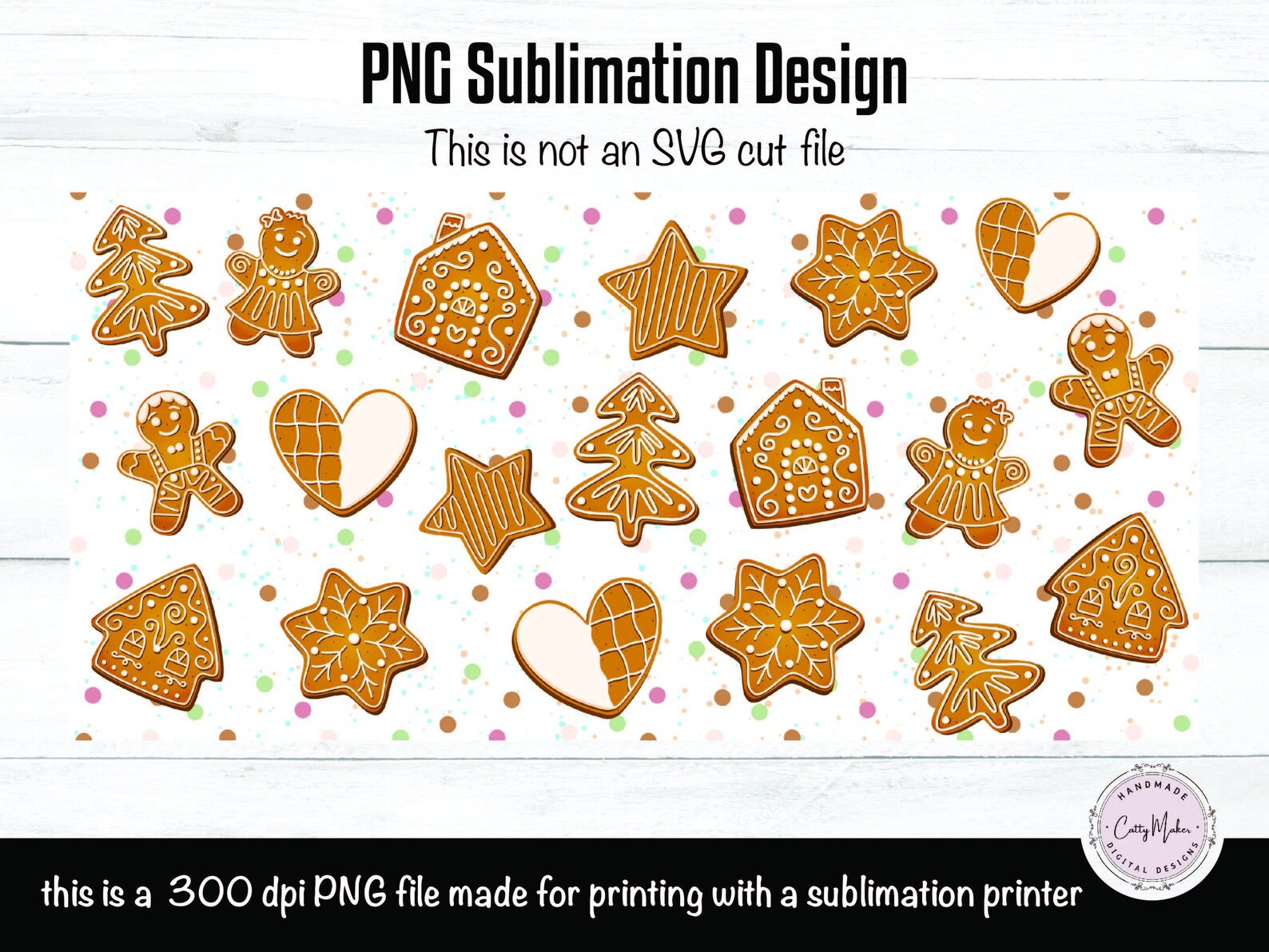 Gingerbread Sublimation Christmas Sublimation PNG Mug Press - Etsy