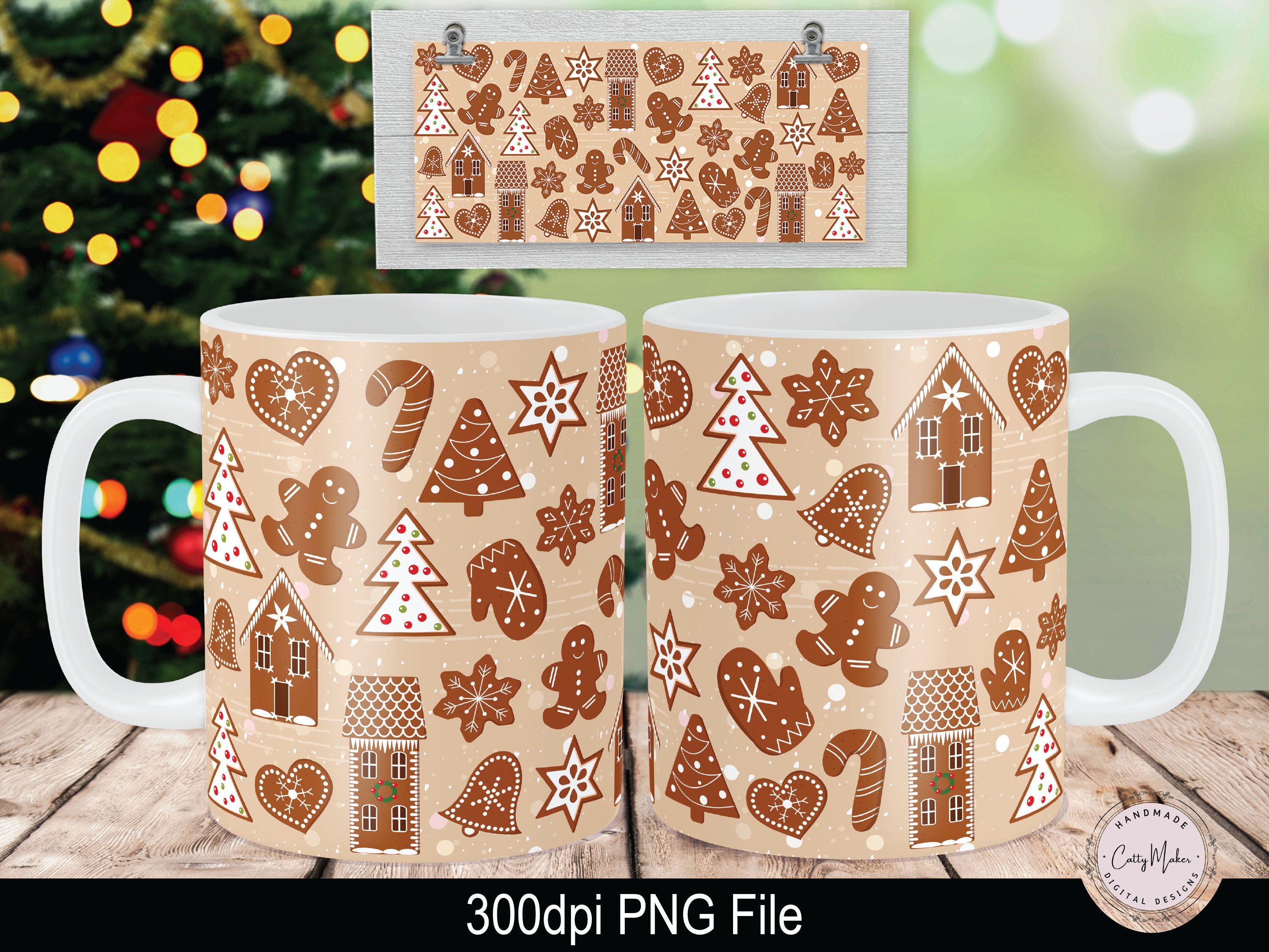Gingerbread Sublimation, Christmas Sublimation PNG, Mug Press ...