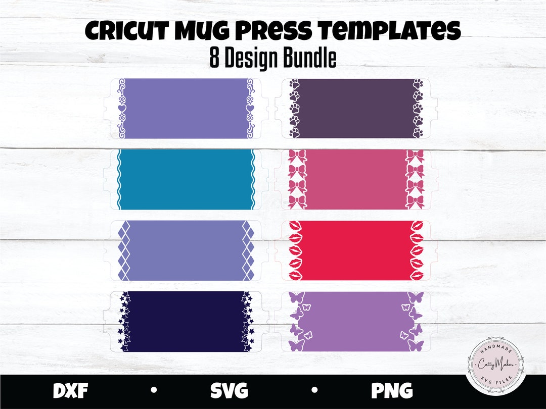 8 Cricut Mug Press SVG, Mug Press Template Bundle, Infusible Ink SVG ...