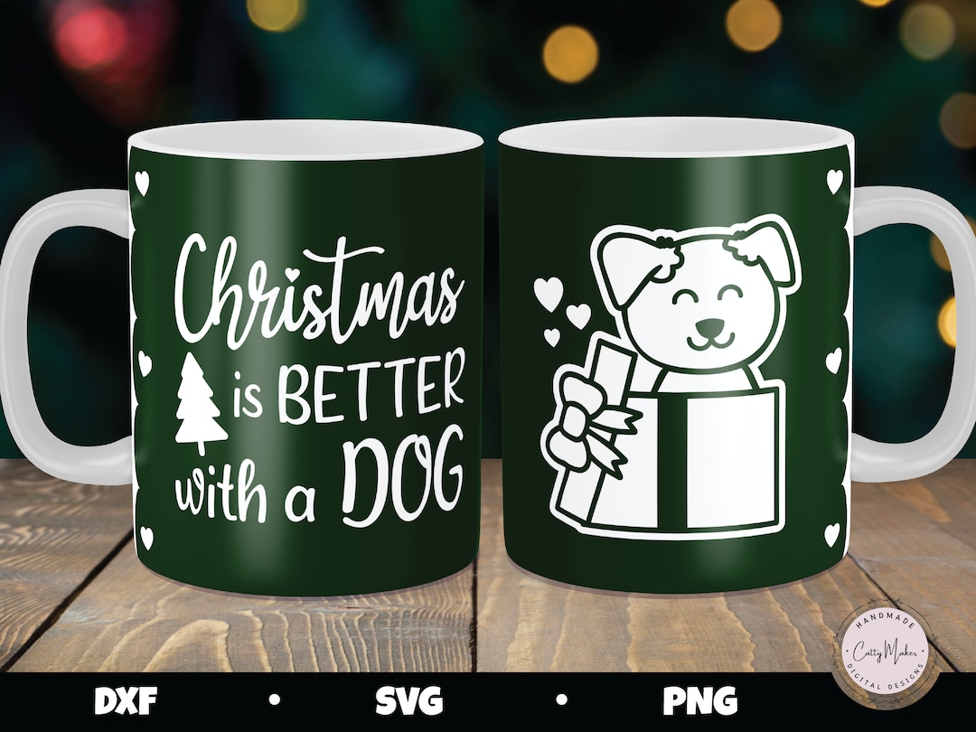 Christmas Mug Press, Cricut Mug Press SVG, Holiday Mug, Dog Mug Press ...