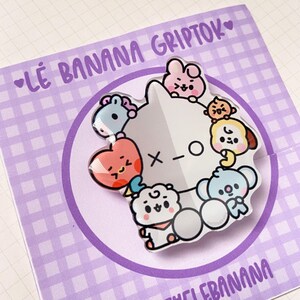 Bangtan character griptok cute korean style phone grip | Etsy