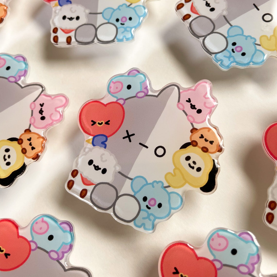 Bangtan Character Griptok Cute Korean Style Phone Grip - Etsy