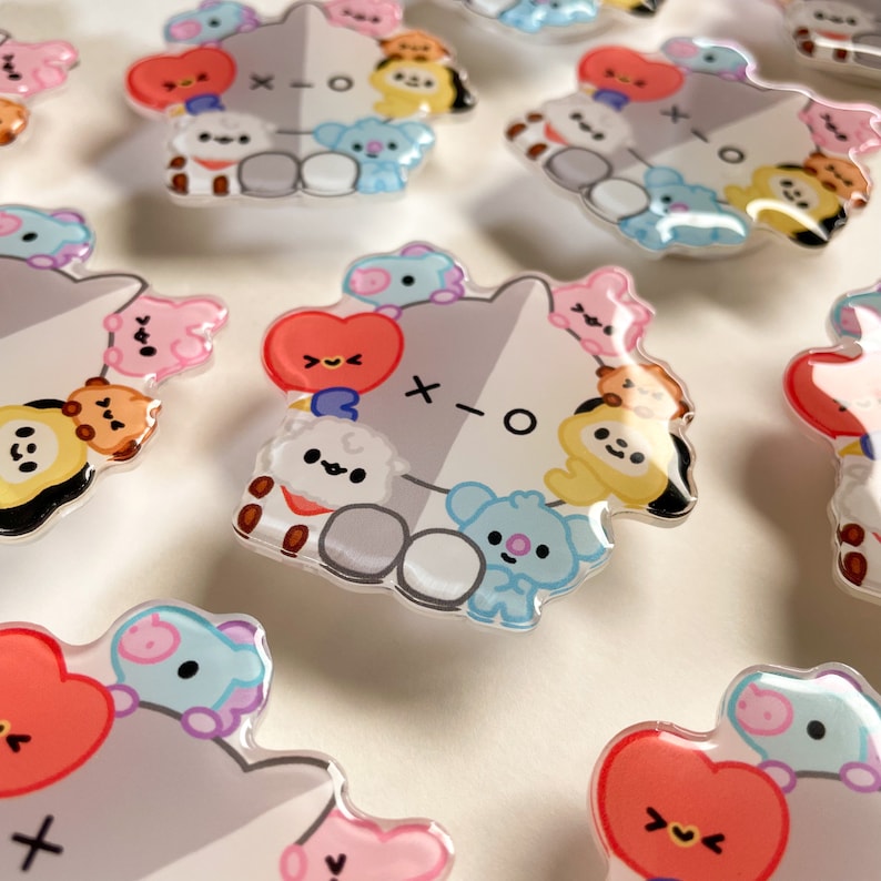 Bangtan Character Griptok Cute Korean Style Phone Grip - Etsy