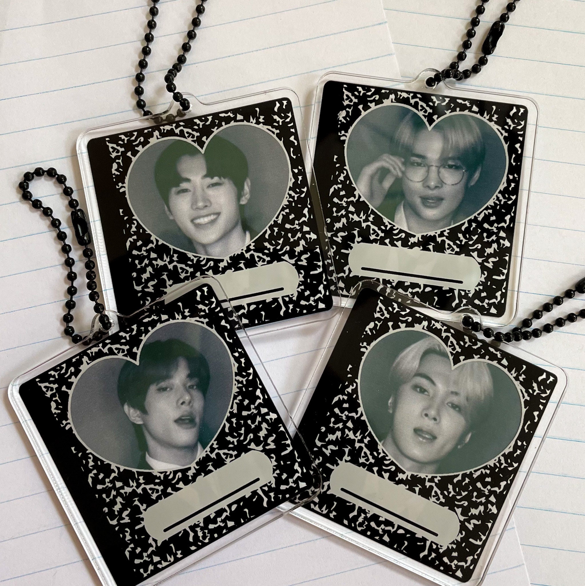 Y2k Composition Notebook Deco Photo Frame Keychain Kpop - Etsy