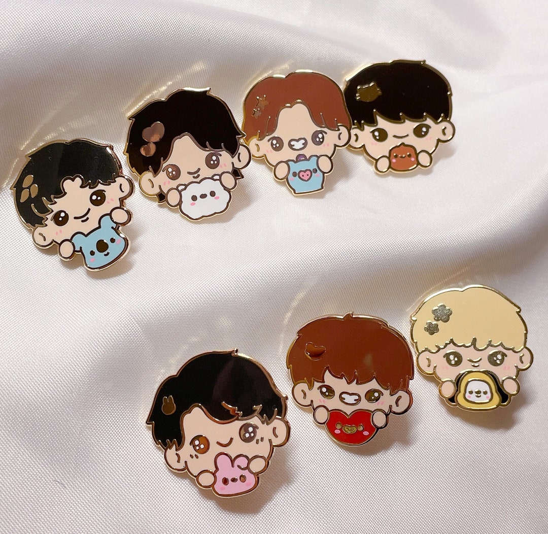 Bangtan Character Enamel Pin | Cute Korean Enamel Pin | - Etsy