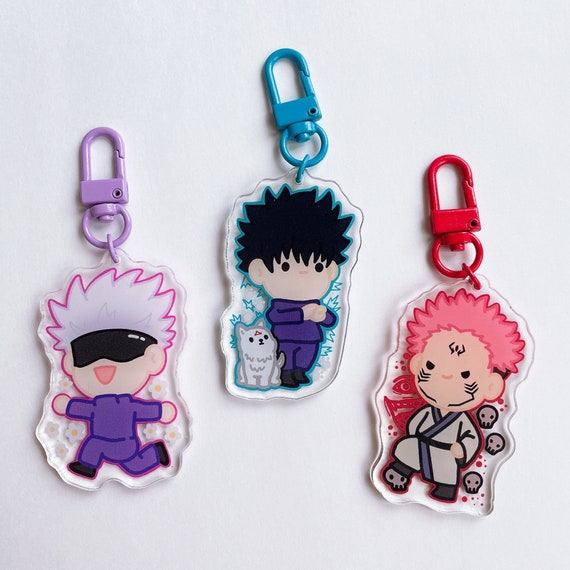 Kawaii Jjk Keychain Japanese Anime Acrylic Charms - Etsy