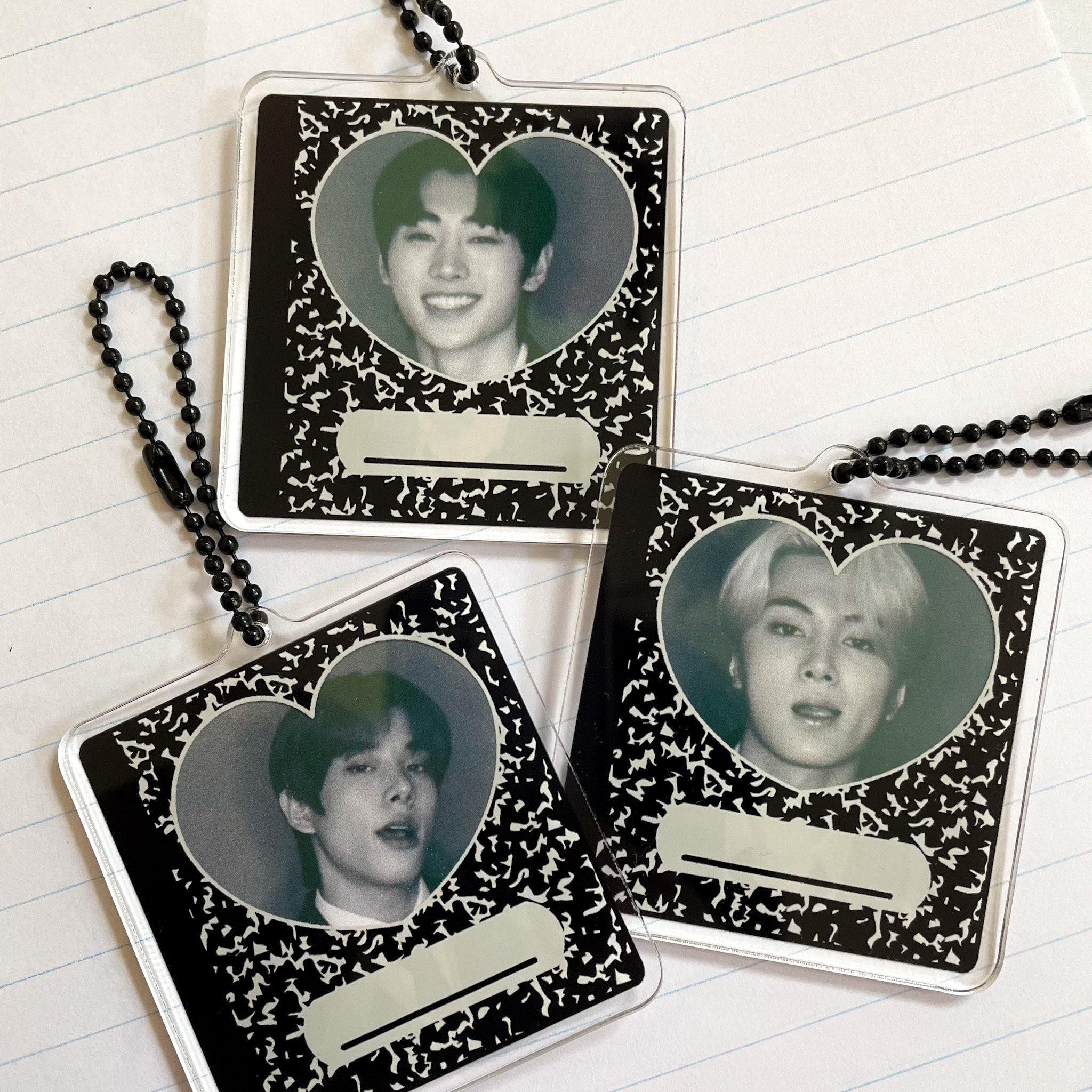 Y2k Composition Notebook Deco Photo Frame Keychain Kpop - Etsy