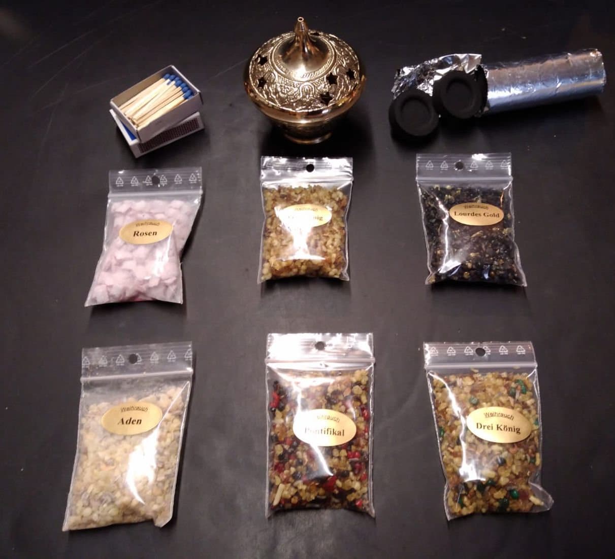 INCENSE SET (with 6 Types of Incense + Charcoal and Brass Censer) - Etsy
