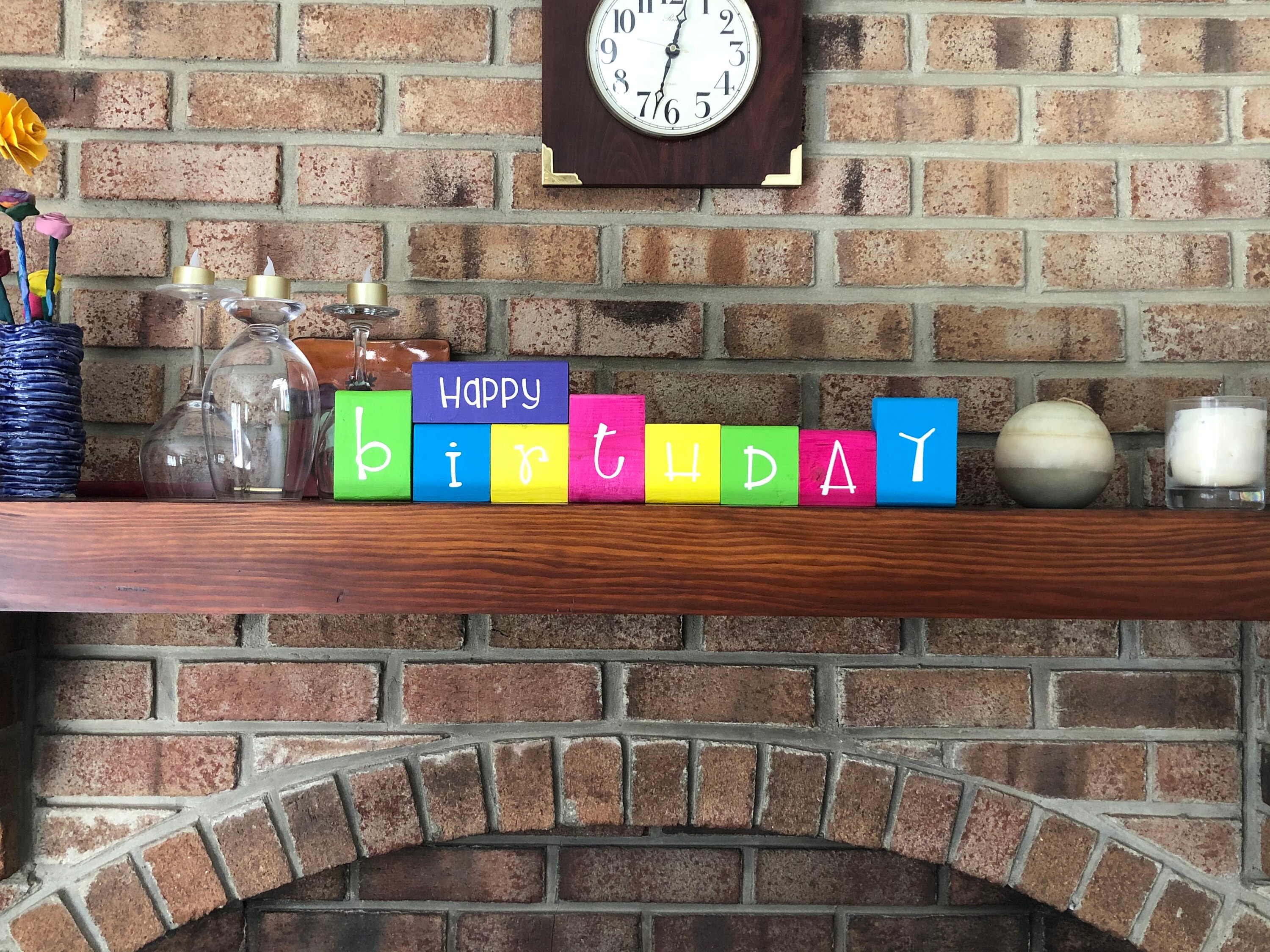 Wooden Happy Birthday Blocks - Etsy