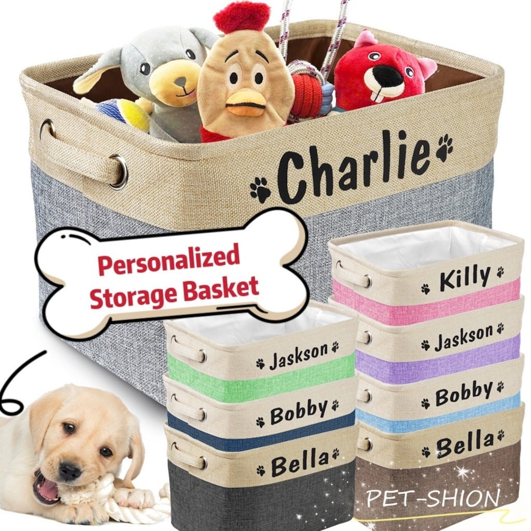 Personalized Foldable Pet Toy Storage Basket Customized Kids Toy ...