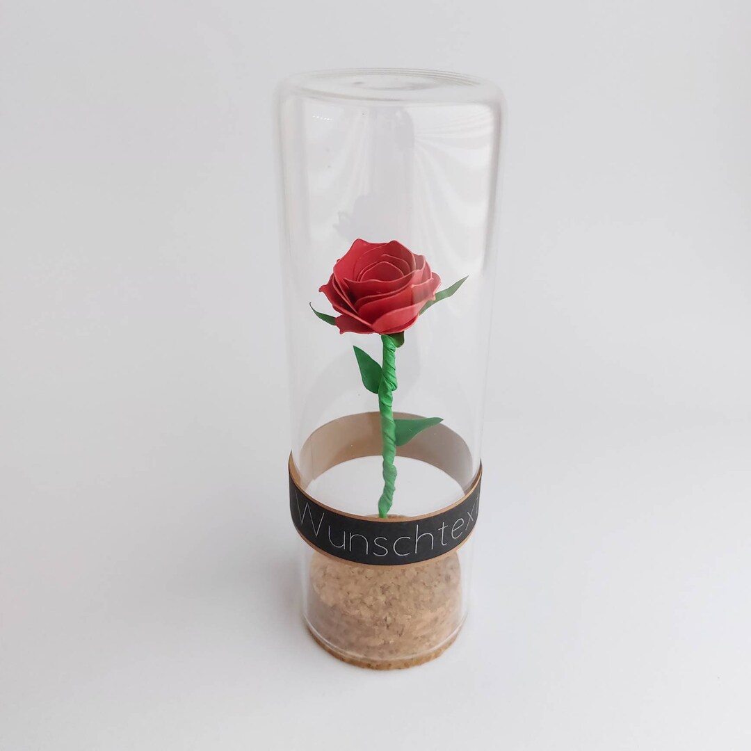 Origami Eternal Rose in Glass, Personalized Red Rose in Gift Box, Lucky ...