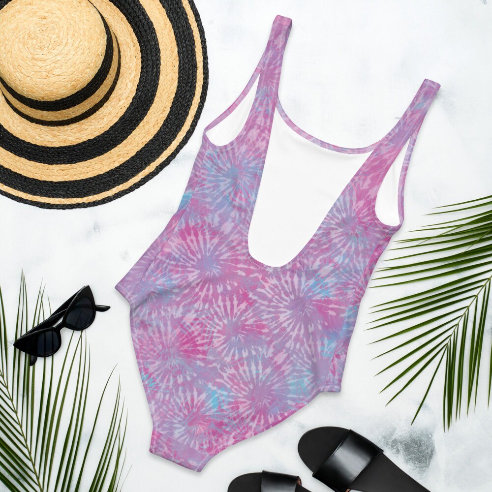 Tie Dye Swimsuit/purple Swimsuit/women's Swimsuit/one-piece Swimsuit - Etsy