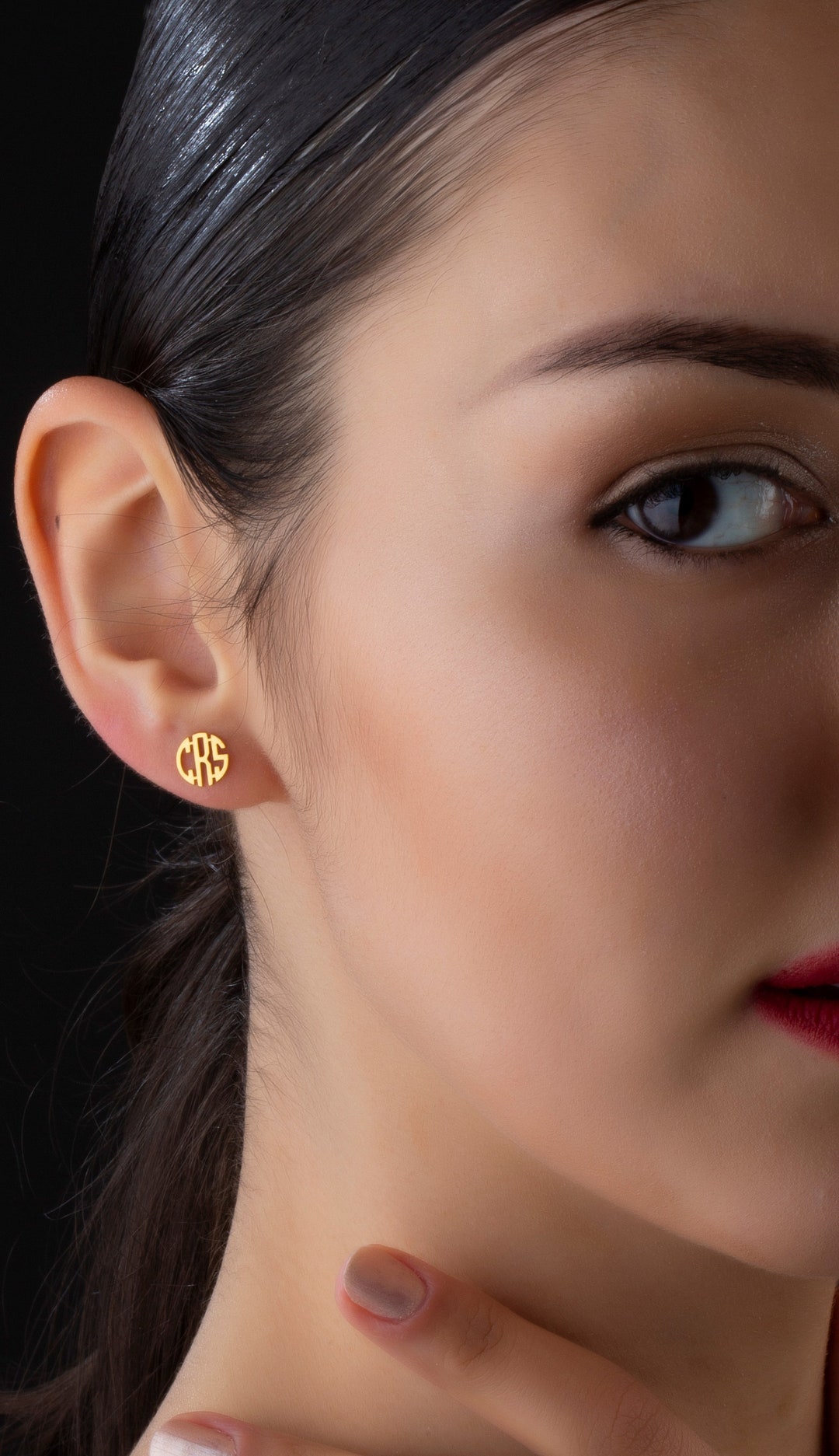 Personalized Monogram Earrings - Custom Monogram Letters - Silver ...