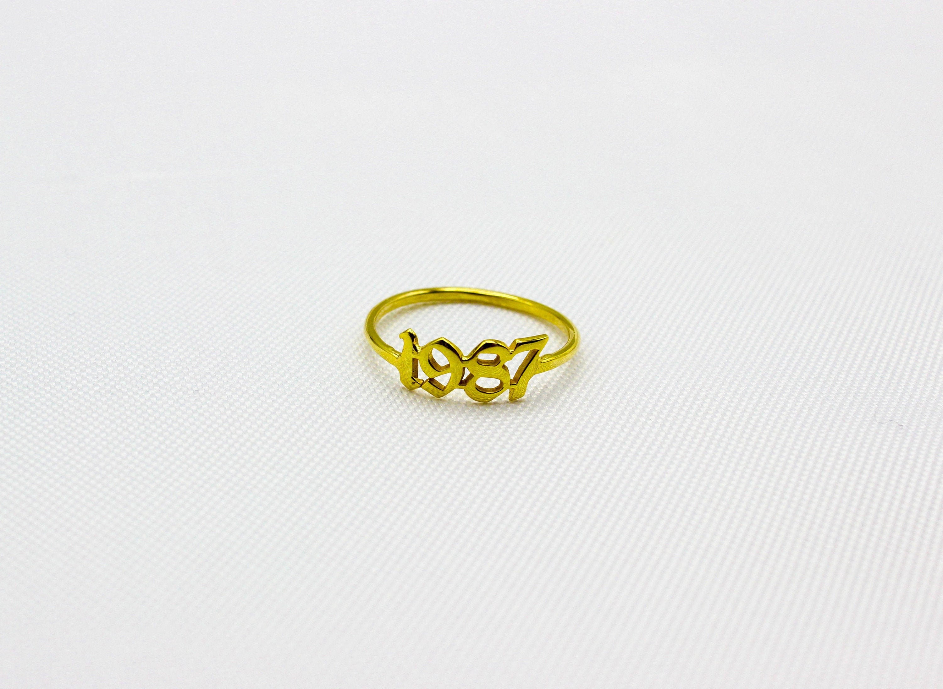 Personalized Birth Year Ring Custom Lucky Number Ring | Etsy