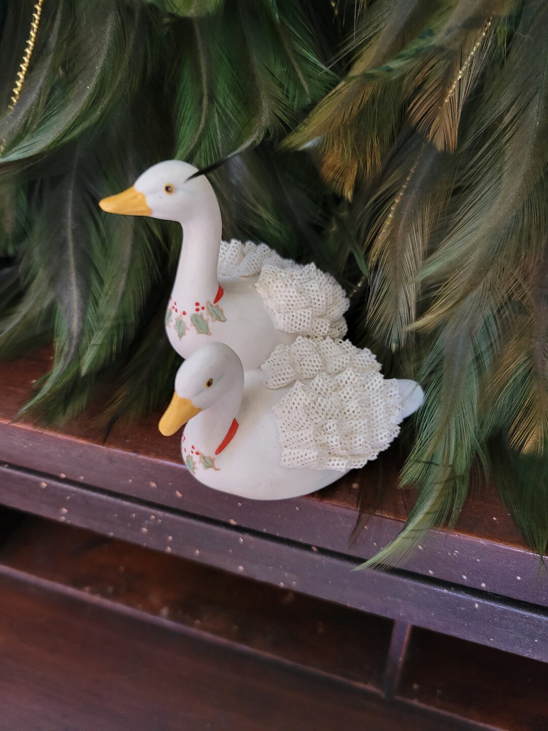 Vintage Irish Dresden Porcelain Christmas Geese - Etsy