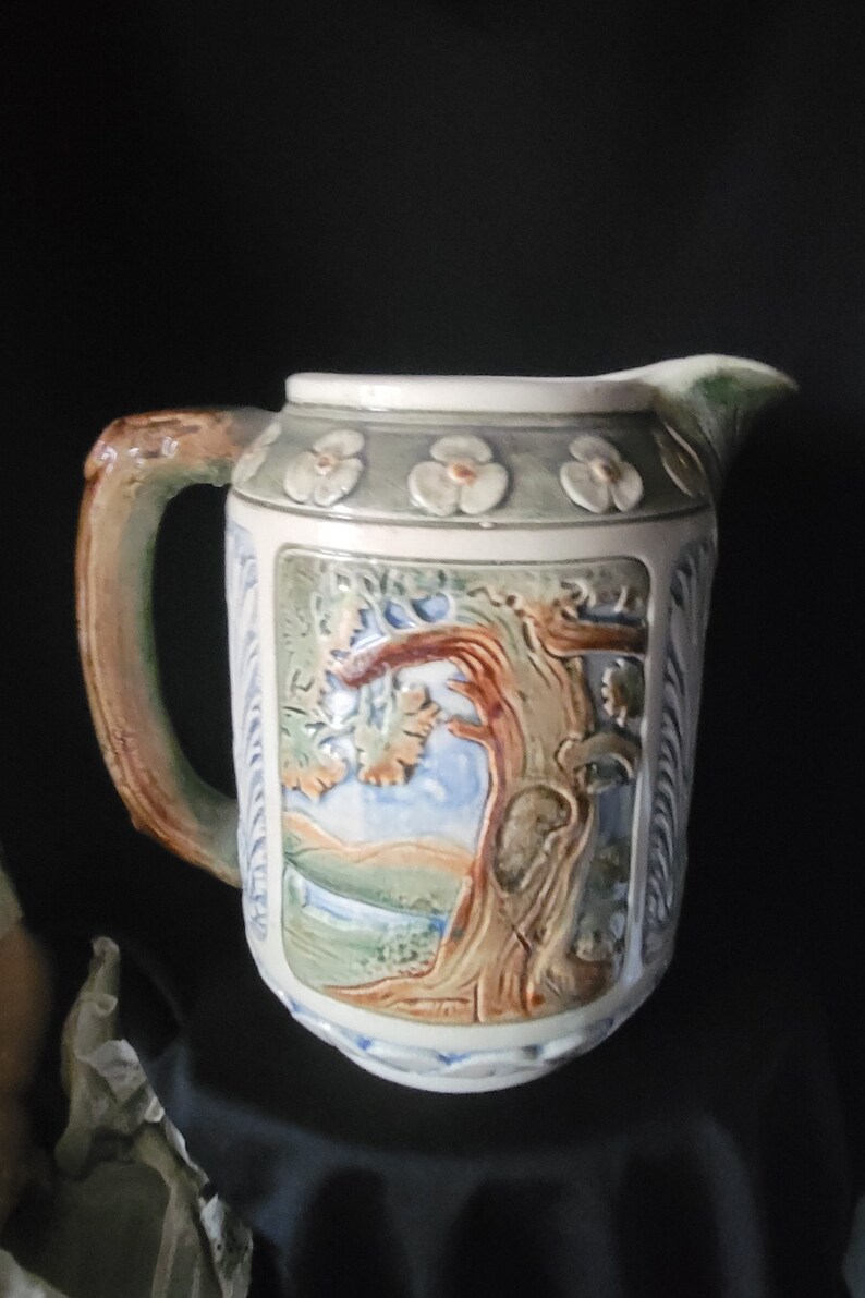 Antique Weller Zona Kingfisher Pitcher Circa 1915 Art Nouveau - Etsy