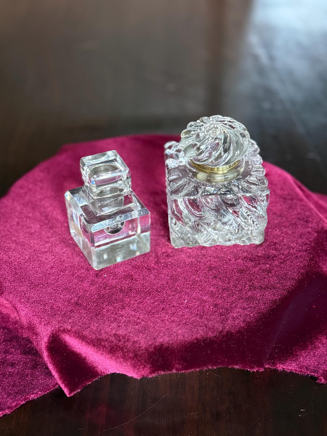 Antique Crystal Inkwell With Brass Fittings - Victorian or Art Deco - Etsy
