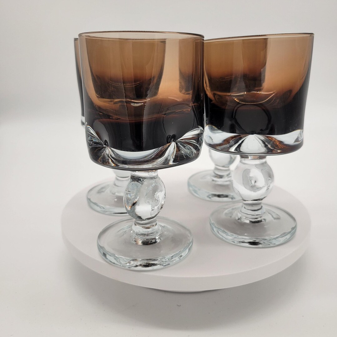 MCM Denby Mirage Brown Wine Goblets Set of 2 - Etsy