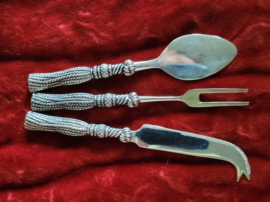 Vintage Silea French Silver Plate Hors D'oeuvres 3 Piece Set Tassel ...