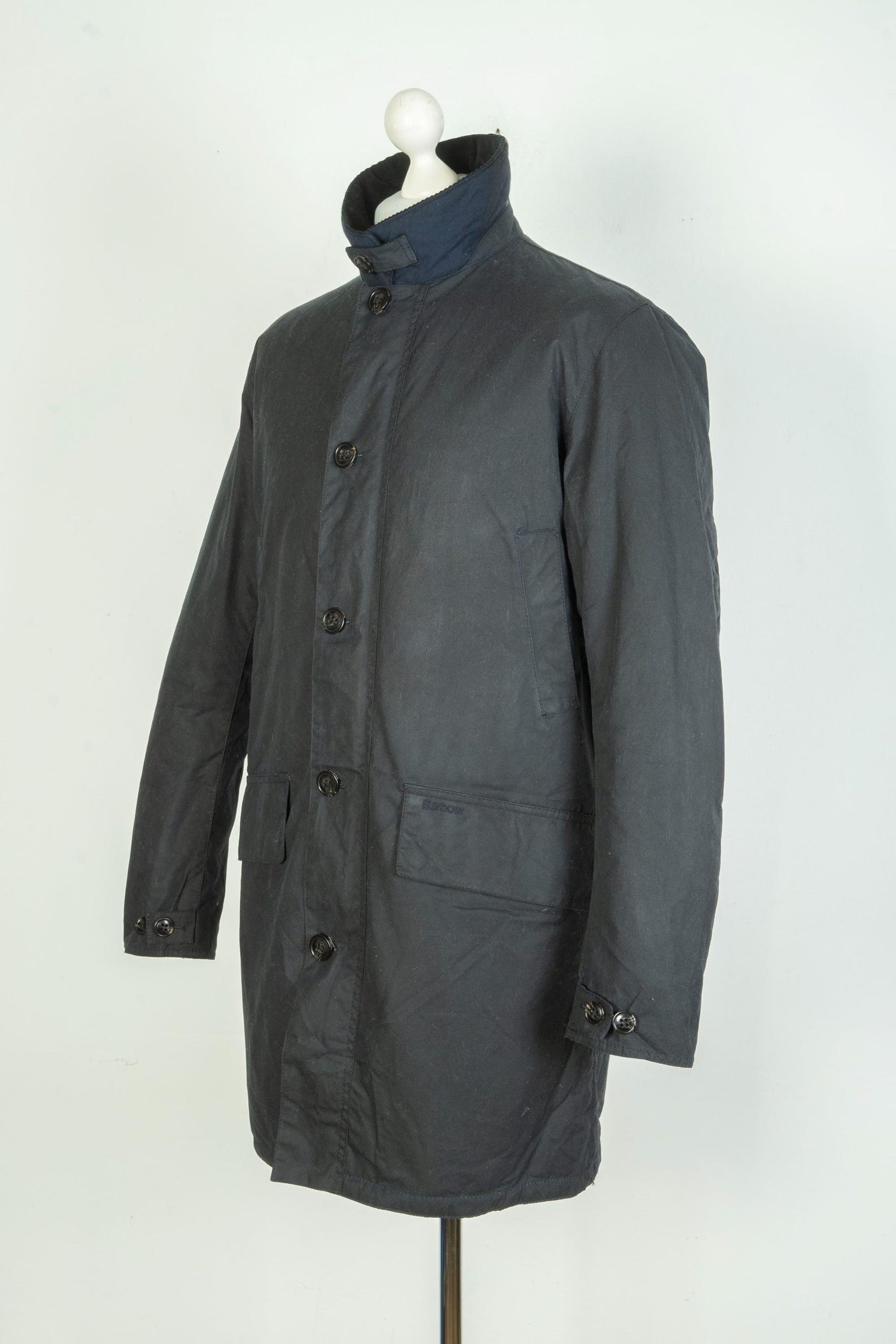 Men's Barbour Mac Classic Tartan Navy Blue Wax Jacket Size L - Etsy