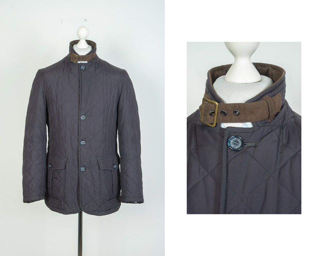 Men's Barbour Lutz Quilted Black Jacket Size L - Etsy