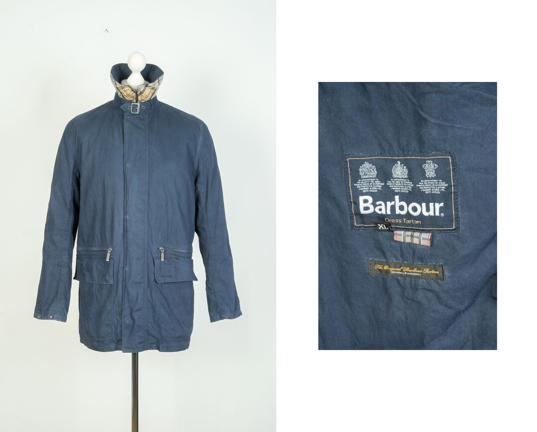 Mens Barbour Dress Tartan Cotton Blue Jacket Size XL - Etsy