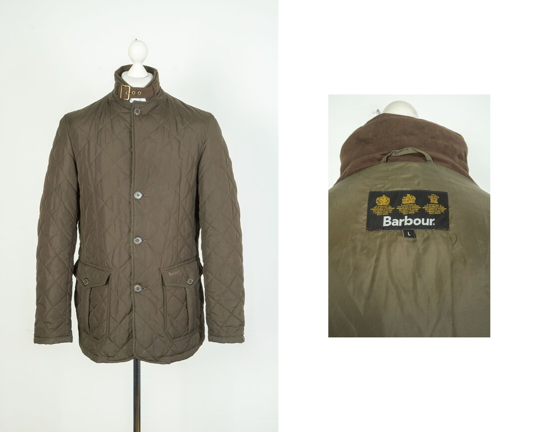 Men's Barbour Lutz Quilted Field Olive Jacket Size L - Etsy