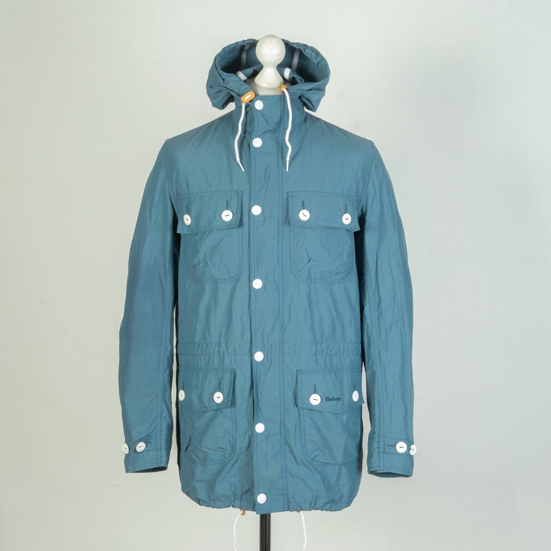 Men's Barbour Neigh Cotton Navy Blue Hooded Jacket Size M - Etsy