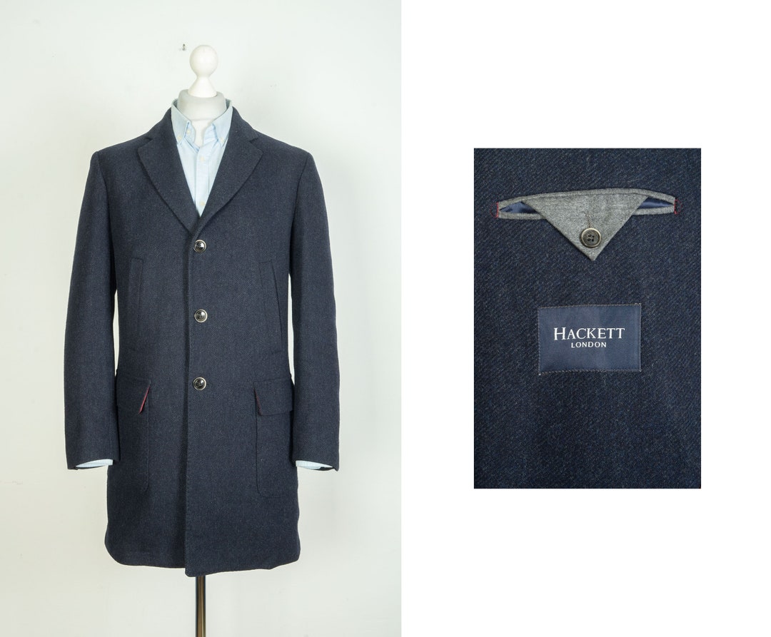 Men's Hackett London Wool Navy Blue Coat Jacket Size US 40 EU 50 - Etsy