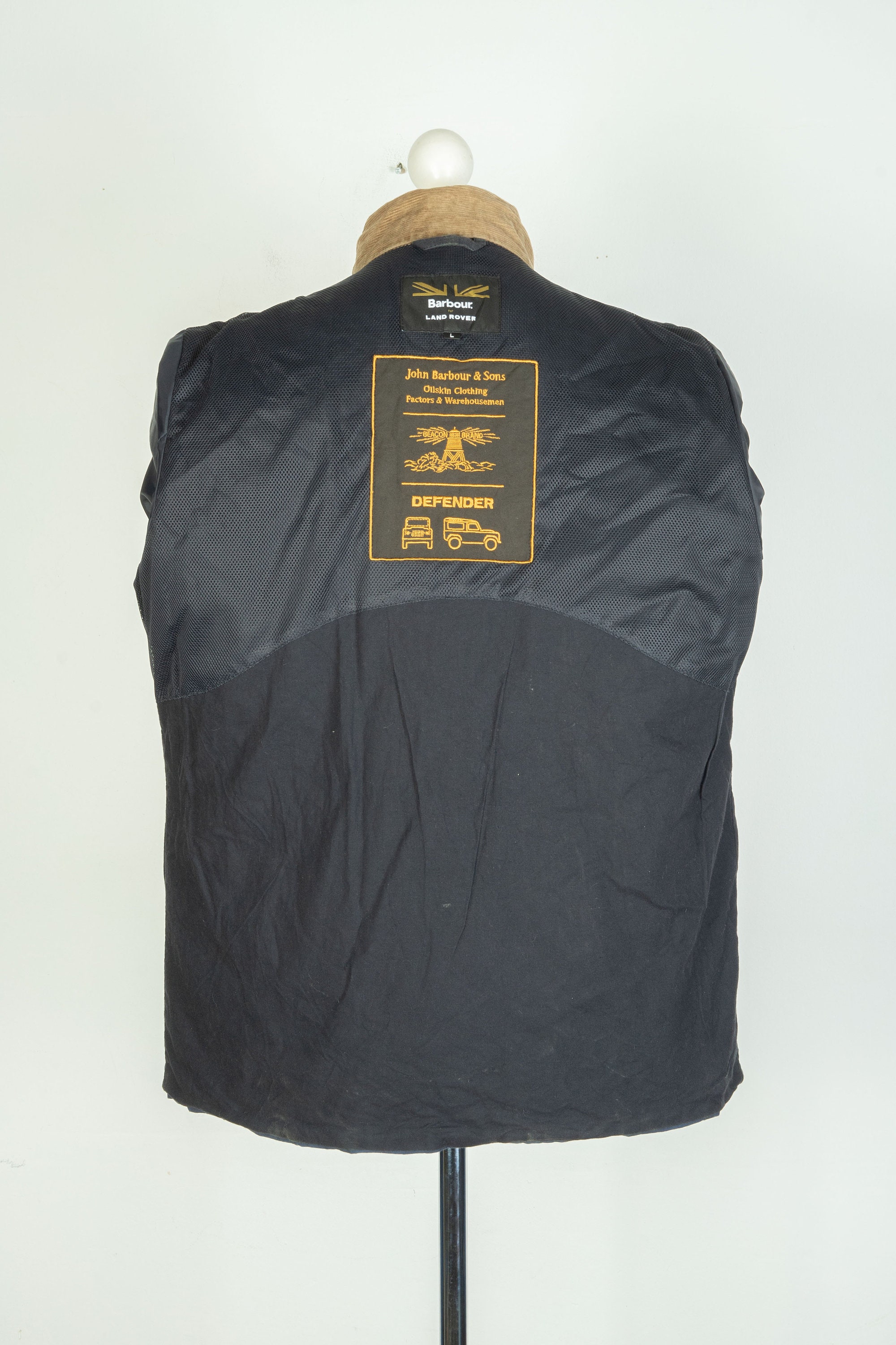 Mens Barbour Land Rover Defender Novantae Wax Cotton Navy Blue Jacket ...