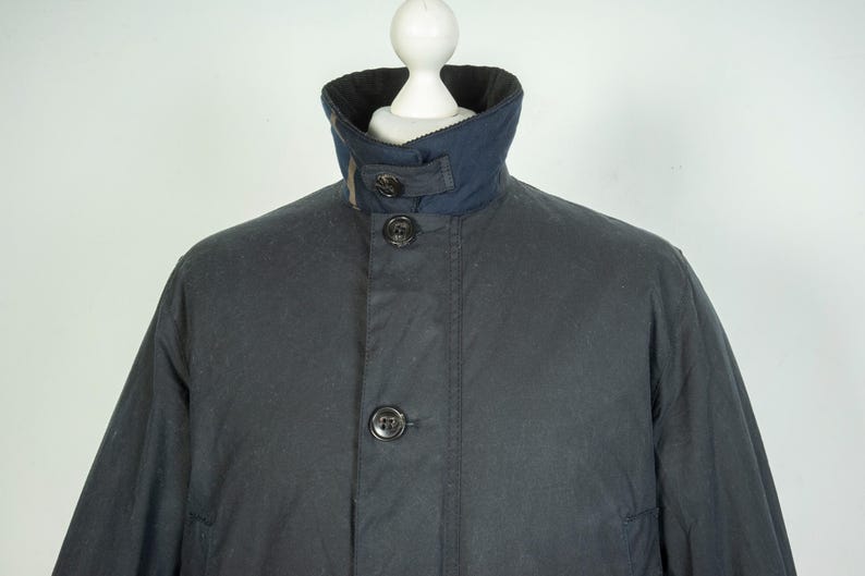 Men's Barbour Mac Classic Tartan Navy Blue Wax Jacket Size L - Etsy