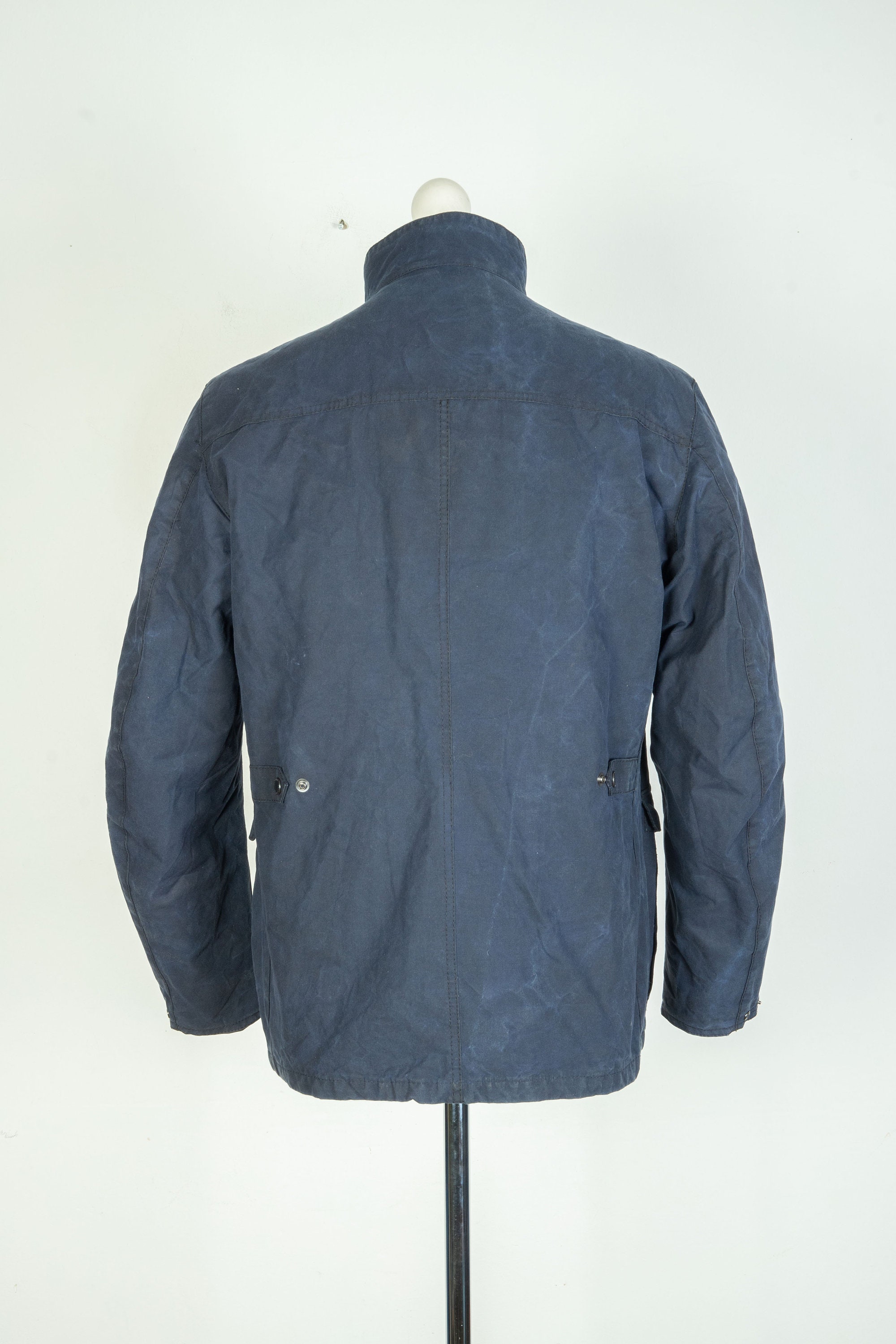 Mens Barbour Land Rover Defender Novantae Wax Cotton Navy Blue Jacket ...
