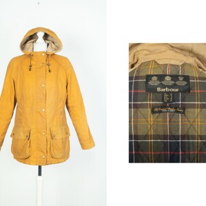 Ladies Barbour Beadnell Parka Brown/yellow Wax Cotton Jacket - Etsy