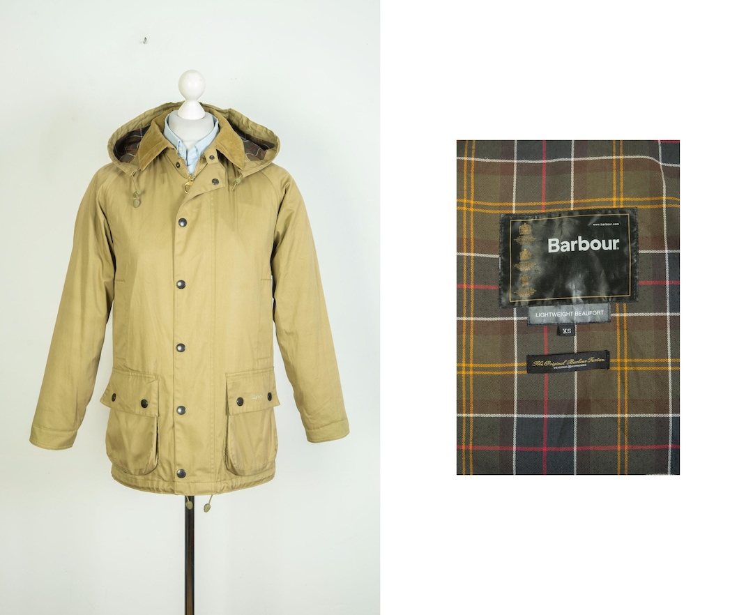 Mens Barbour Beaufort Cotton Beige Hooded Jacket Size XS - Etsy