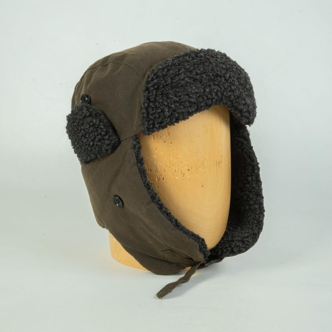 Barbour Wax Fur Trapper Olive Winter Hat Size XL - Etsy