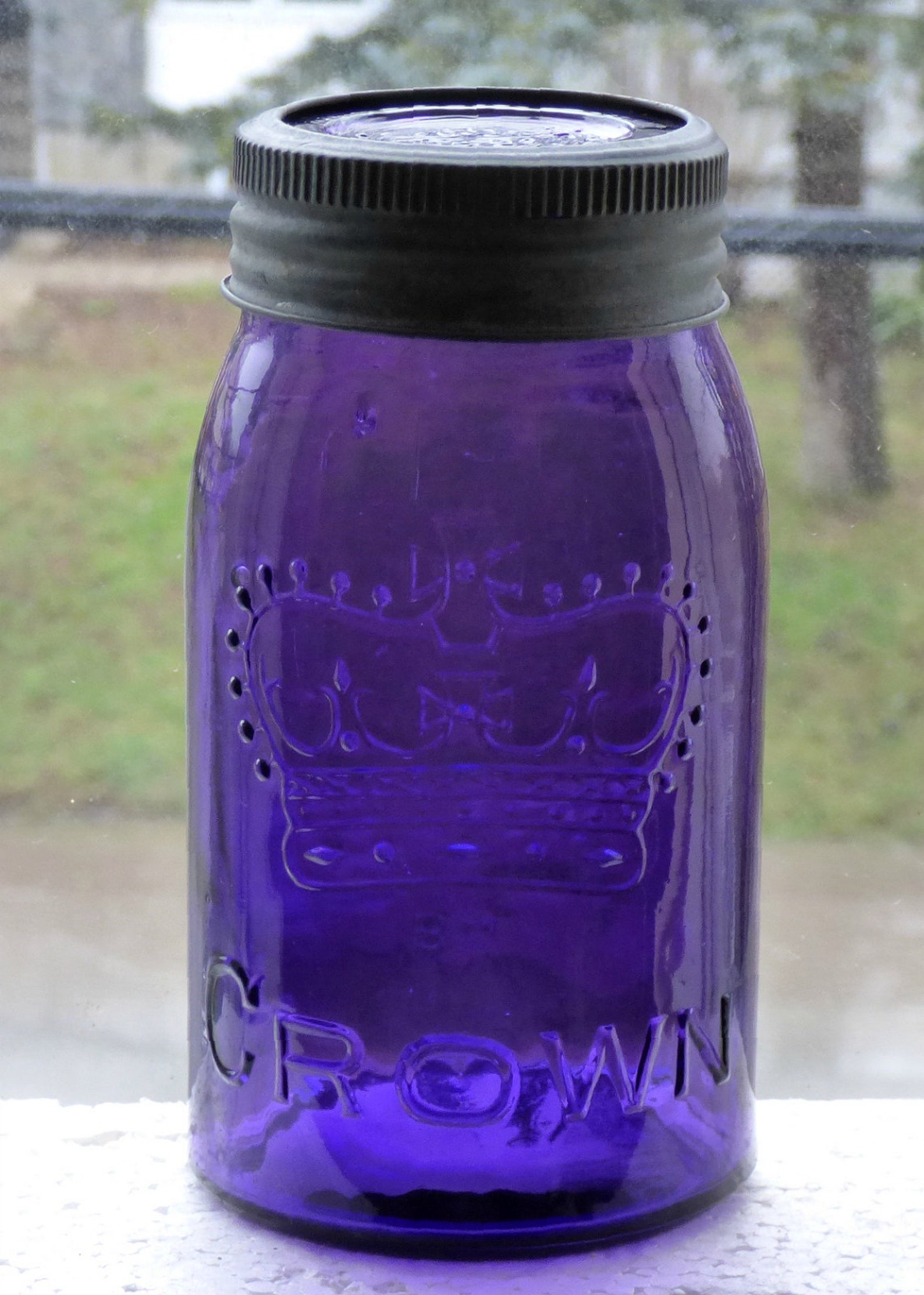 Antique Canadian Made Quart Size 'CROWN' Deep Purple Fruit Jar - Etsy