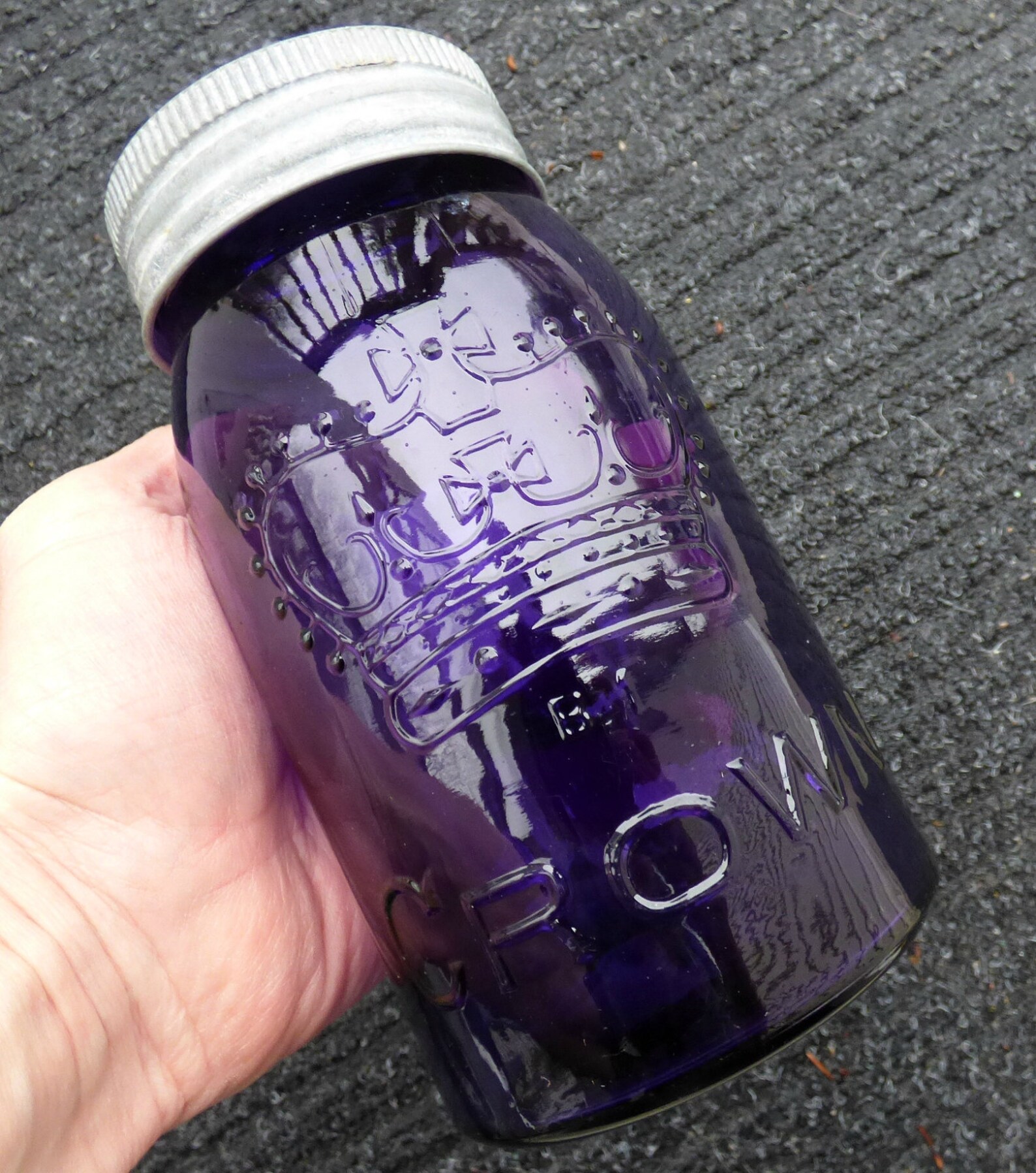 Antique Canadian Made Quart Size 'CROWN' Deep Purple Fruit Jar - Etsy