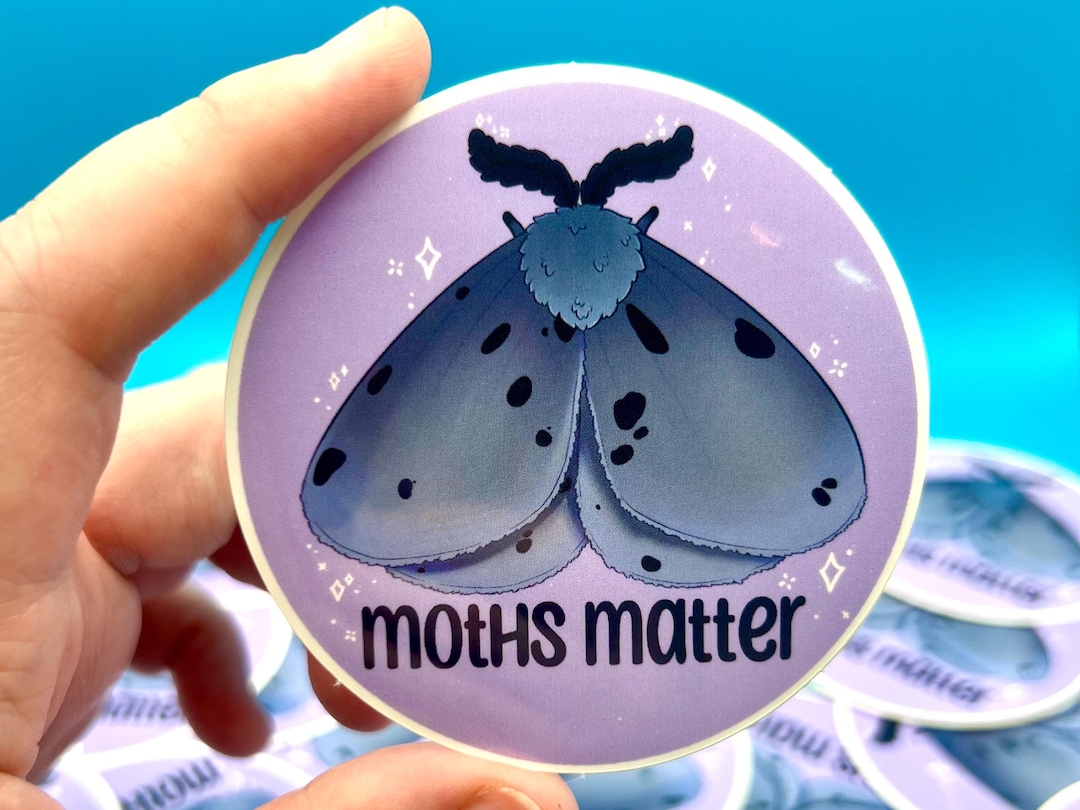 Moths Matter Vinyl Sticker | Muslin Moth Art, Laptop Decal - Etsy