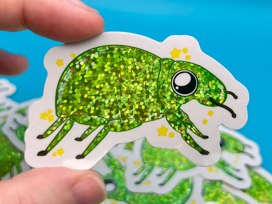 Glitter Weevil Weatherproof Die Cut Holographic Vinyl Sticker for ...