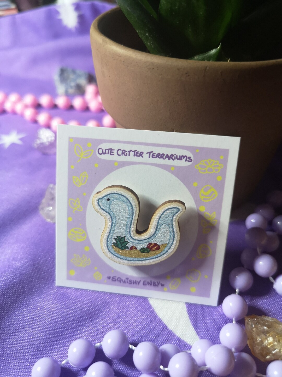Hognose Snake Terrarium Wooden Birch Pin | Kawaii Pastel Aesthetic ...
