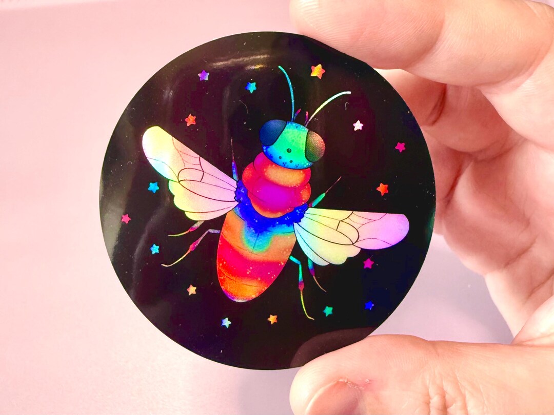 Holographic Cuckoo Wasp Sticker: Rainbow Insect Decal - Etsy