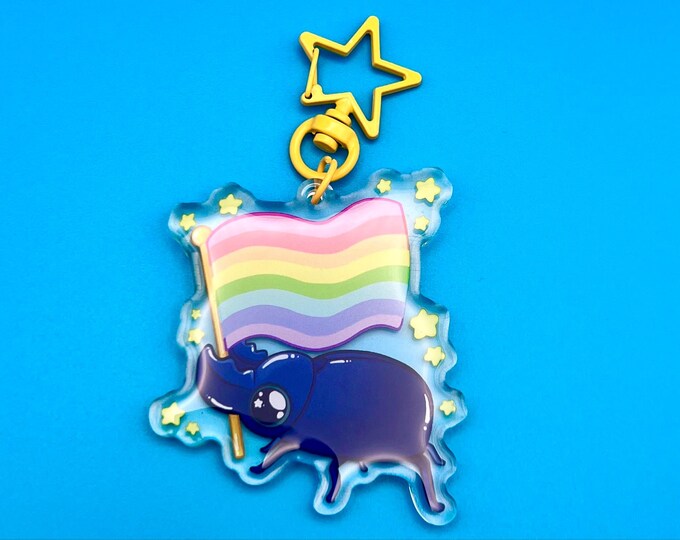 Pride Flag Stag Beetle Double Sided Acrylic Keychain Charm for Lanyards ...