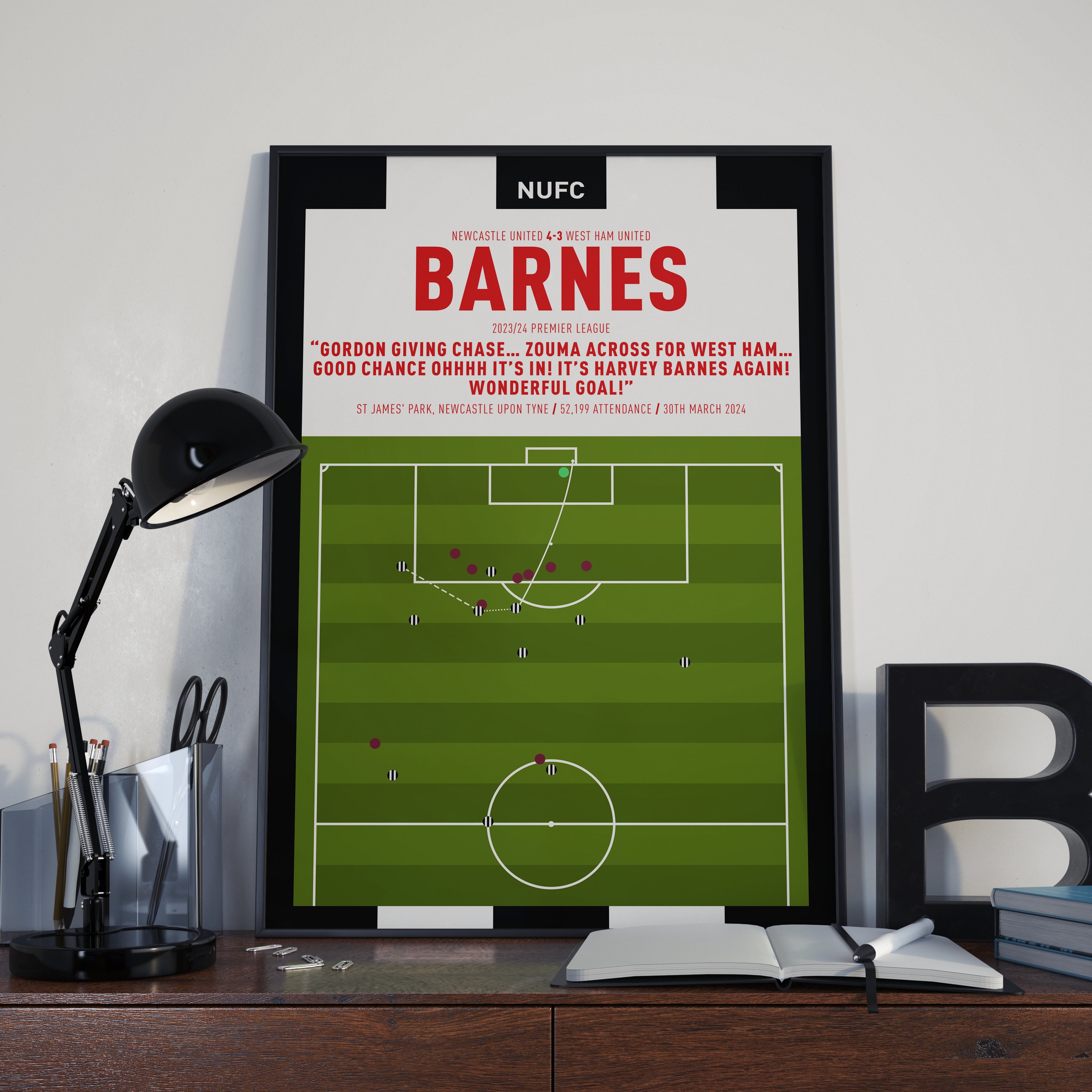 Harvey Barnes Goal – NEWCASTLE UTD Vs West Ham – 23/24 Premier League ...