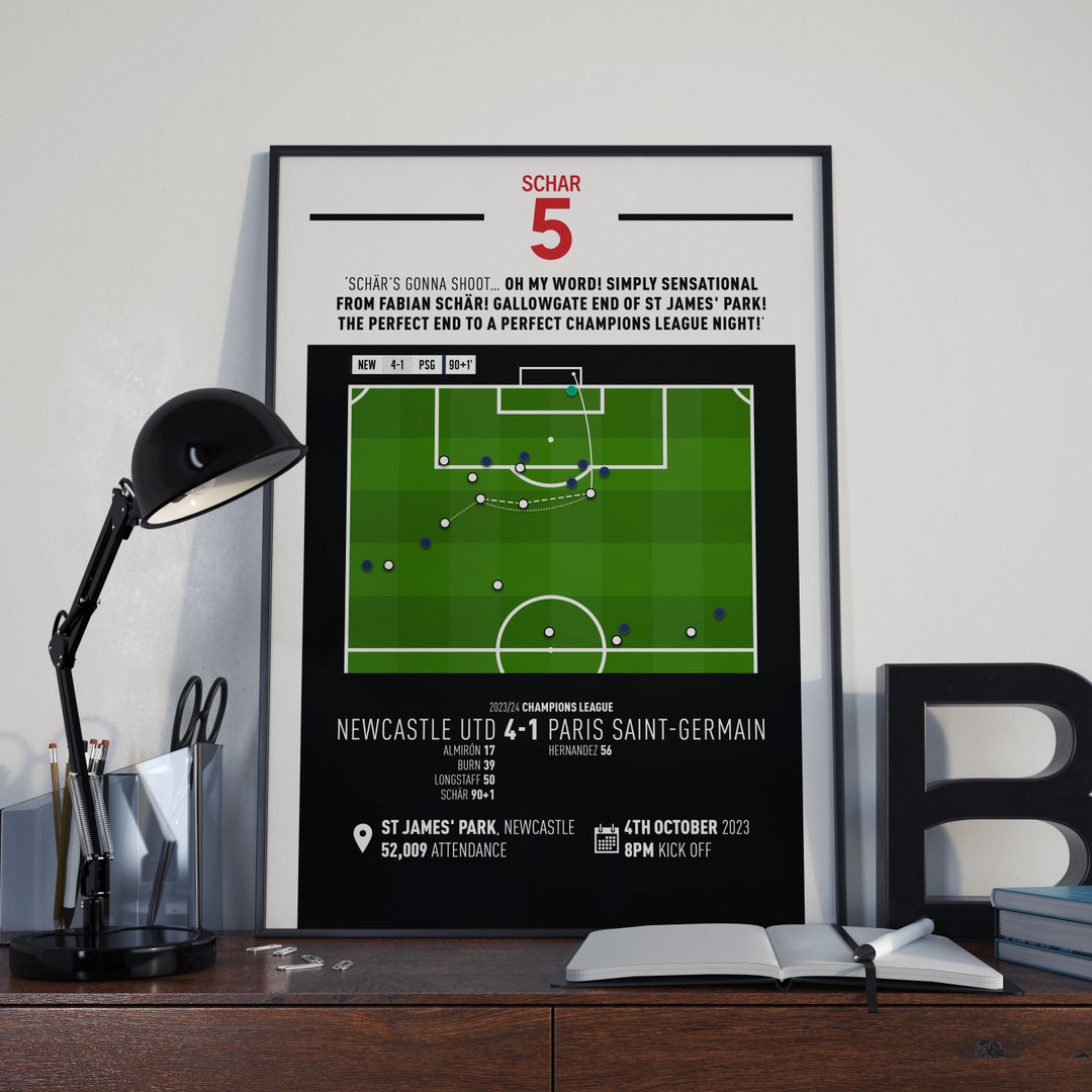Fabian Schar Tor – NEWCASTLE UTD vs PSG – 23/24 Champions League - Etsy.de