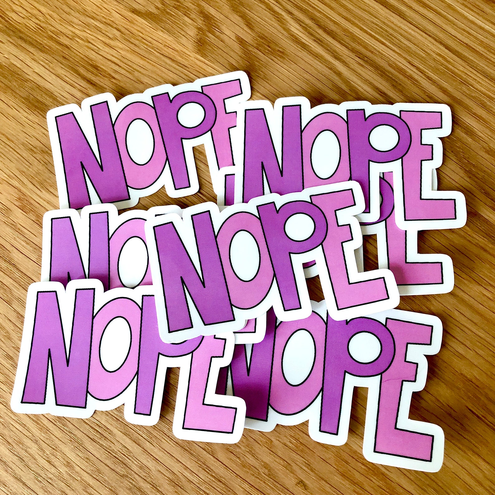 NOPE Cute Funny Stupid Purple Vinyl Sticker for Laptops Hydroflask ...