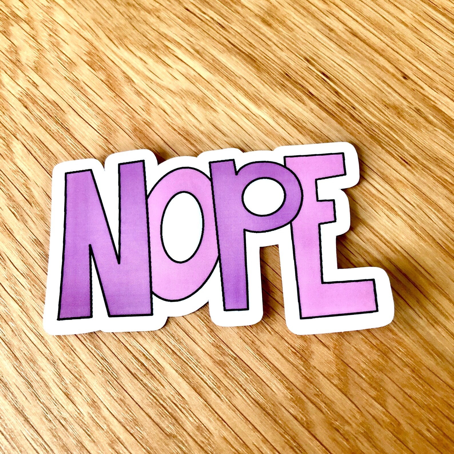 NOPE Cute Funny Stupid Purple Vinyl Sticker for Laptops Hydroflask ...