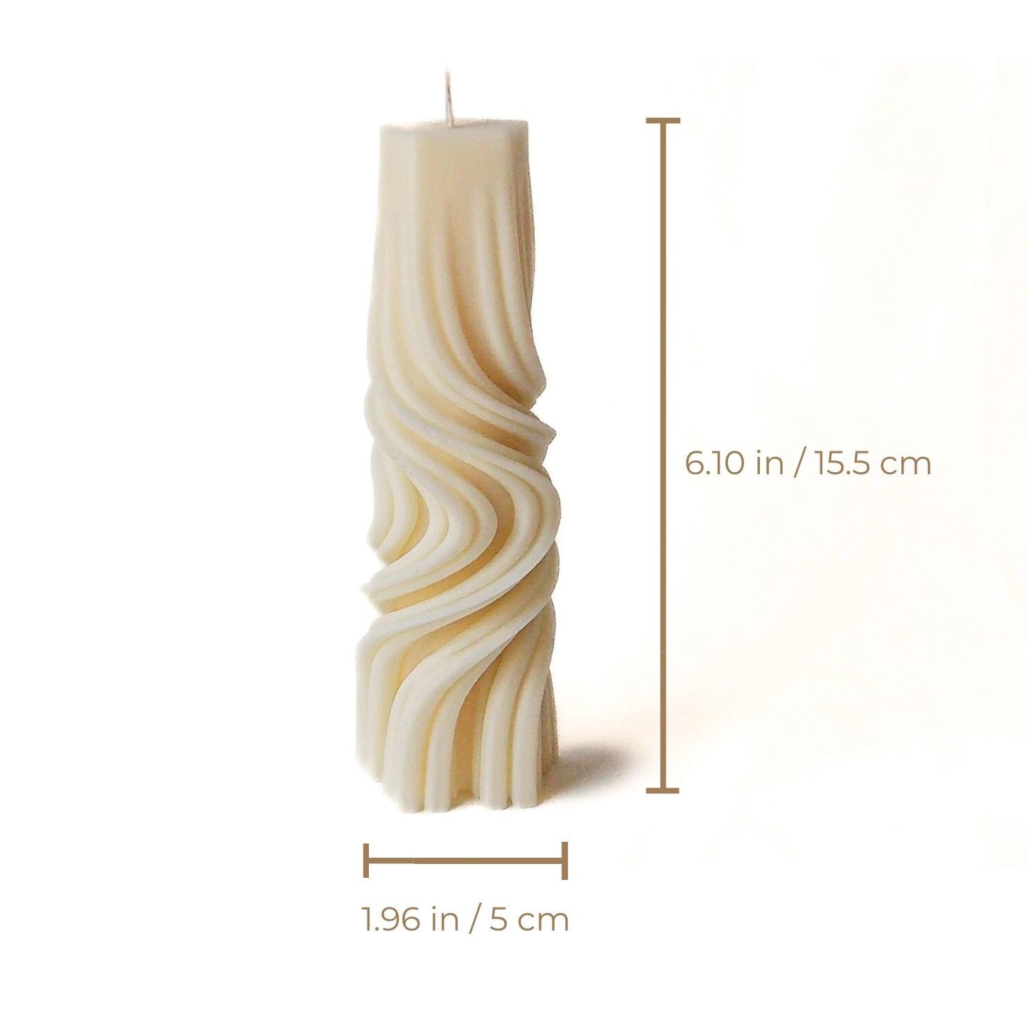 Twisted Wavy Pillar Candle - Soy Wax - Decorative Candle - Gift for ...