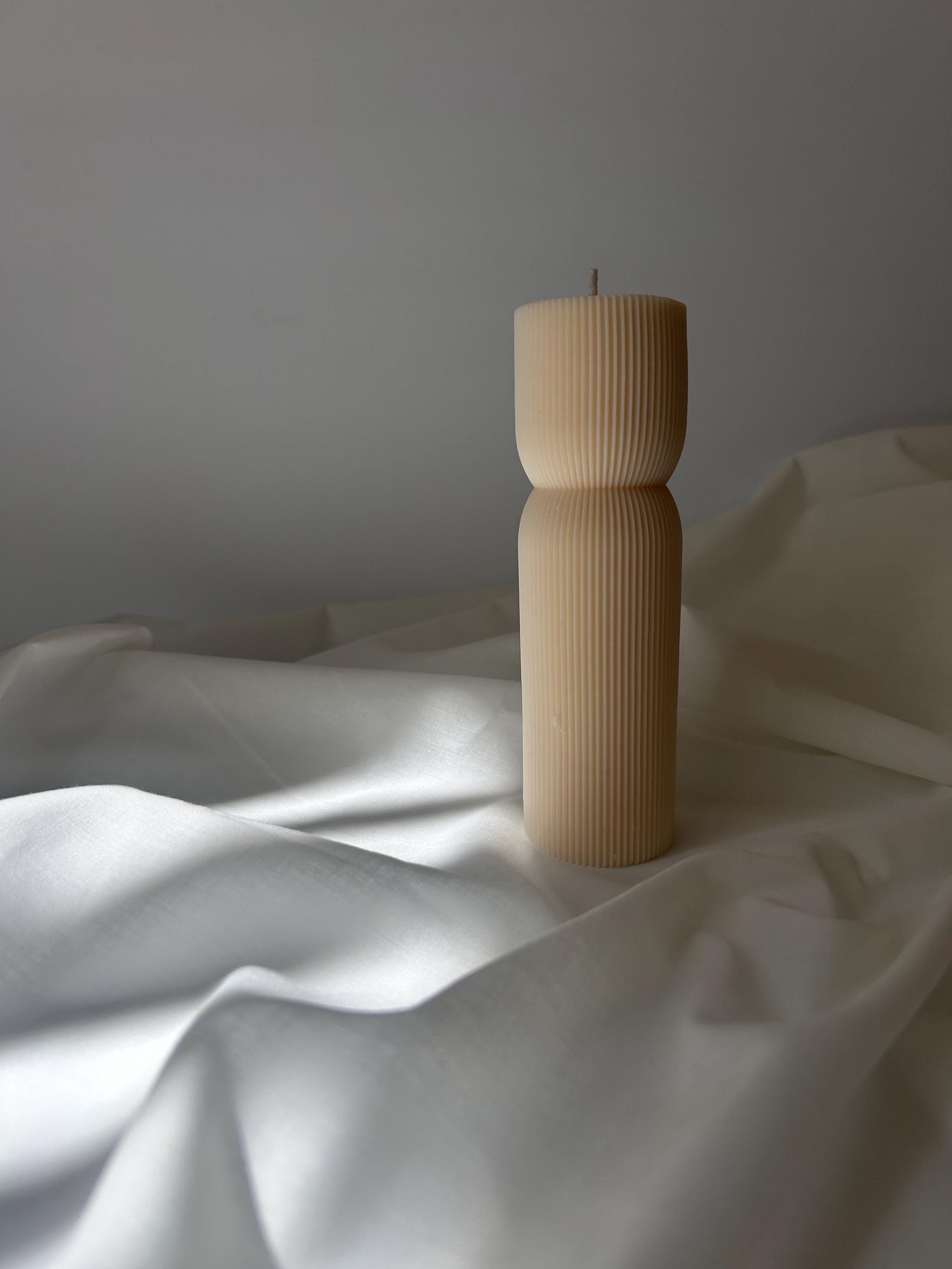 Set of 2 Pillar Candles Centerpieces for Table Decor - Soy Wax ...