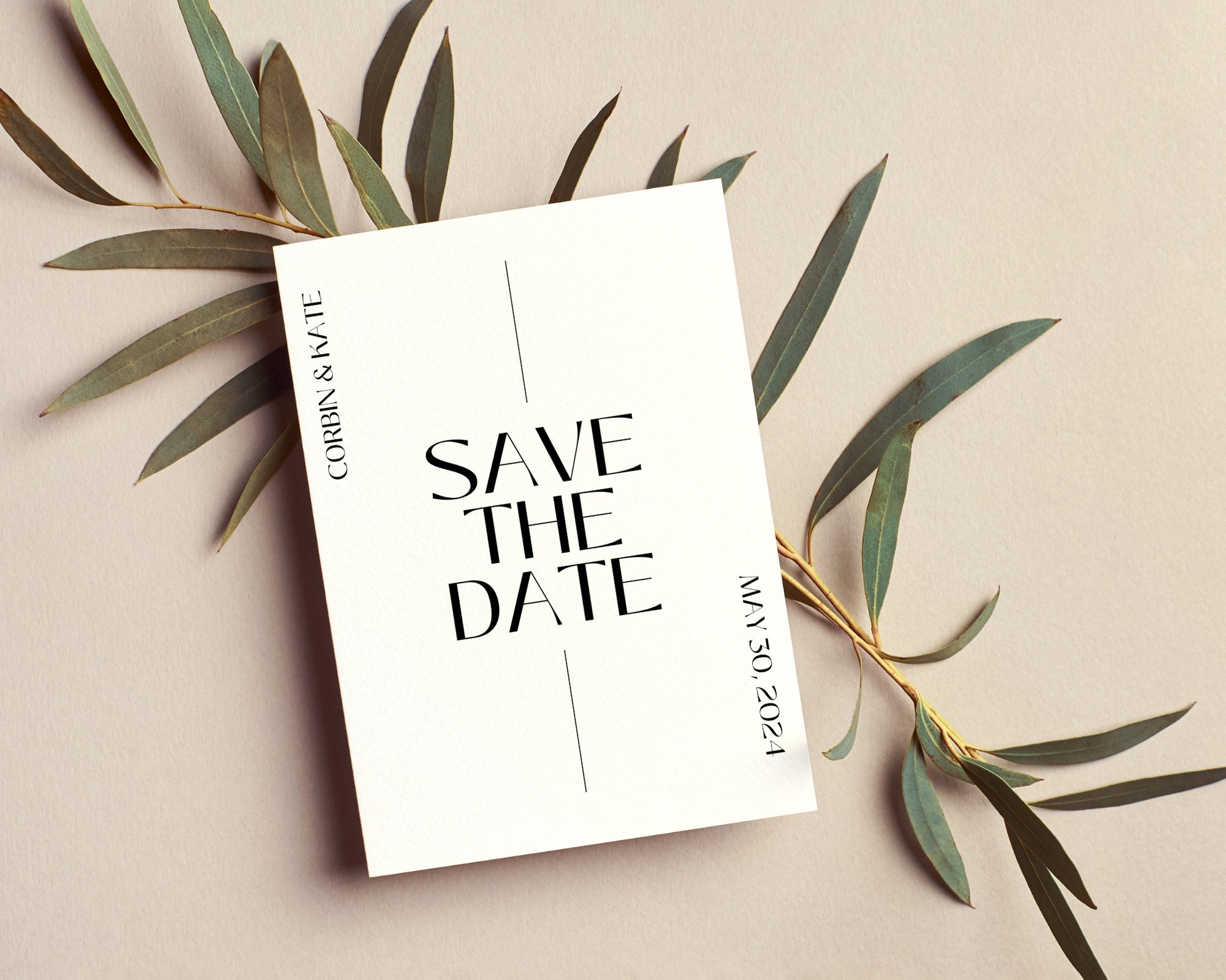 Modern Save the Date Template, Modern Bride Invitations, Minimalist ...